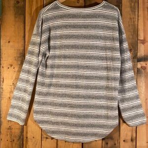 Cupio | Sweaters | Nwot Cupio Grey White Stripped Sweater | Poshmark
